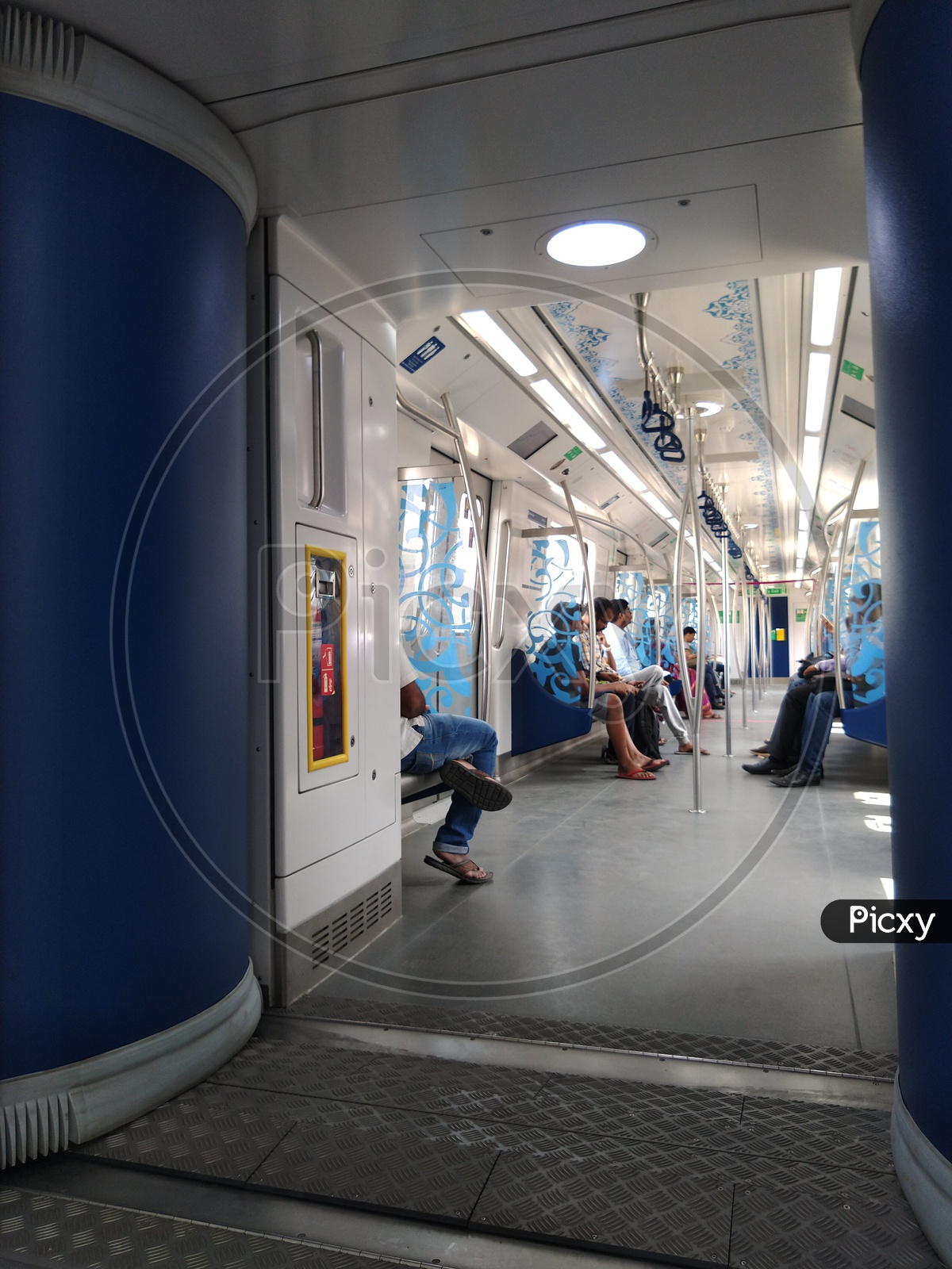 Image of Less crowd in a Hyderabad Metro Train-EW647543-Picxy