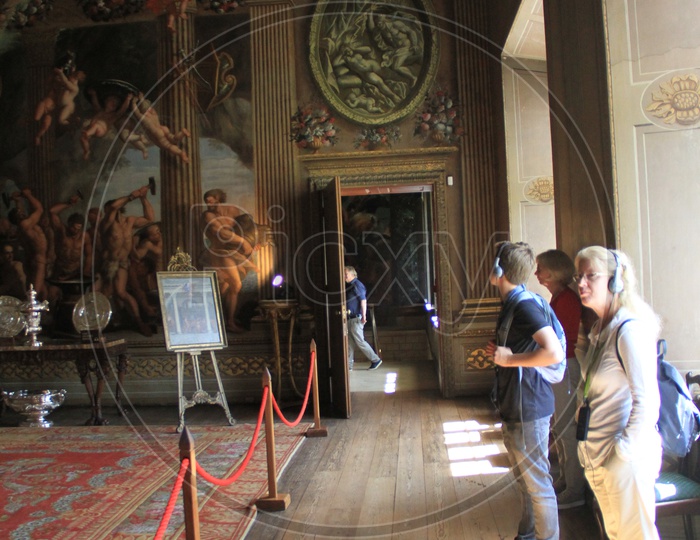 Image of Tourists or Visitors in The Heaven Room at Burghley House ...