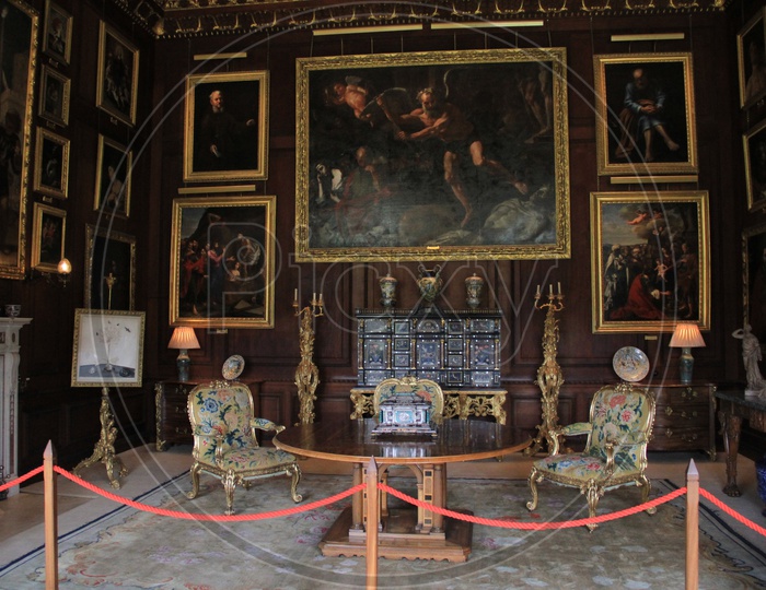 Image of Tourists or Visitors in The Heaven Room at Burghley House ...