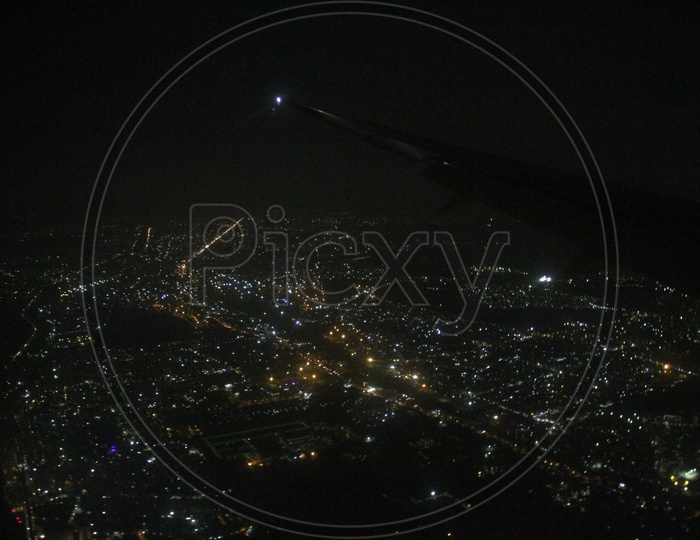 Image of Aerial View of London Country Side From Flight Windows ...