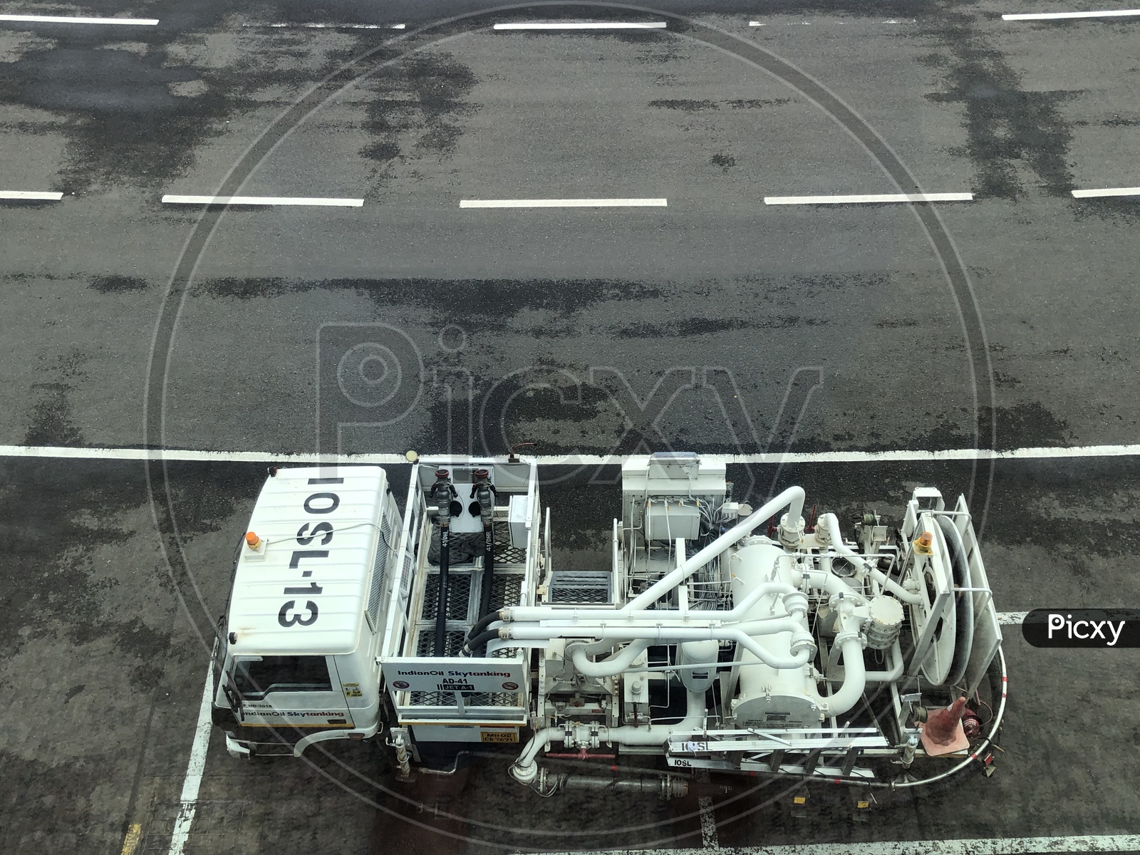 Image of Aviation Or Flight Air Compressor Vehicles In Airport terminal ...