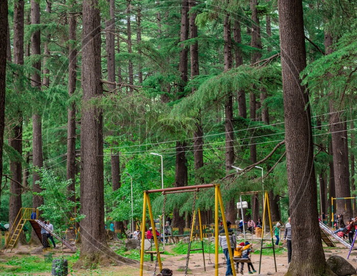 Image of Indian Children Playing in Van Vihar National Park at Manali ...