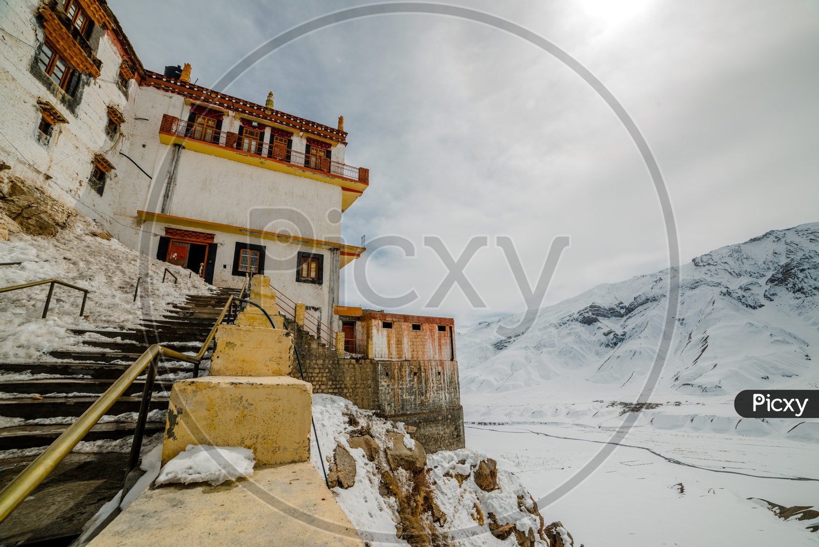 Image of Key Monastery Covered in Snow in Winter Seasons-AK489977-Picxy