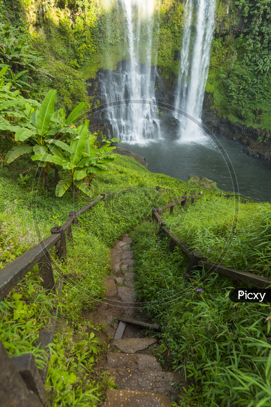 Image of Landscape of Tad Fane waterfall in Champasak, Laos-CG384302-Picxy
