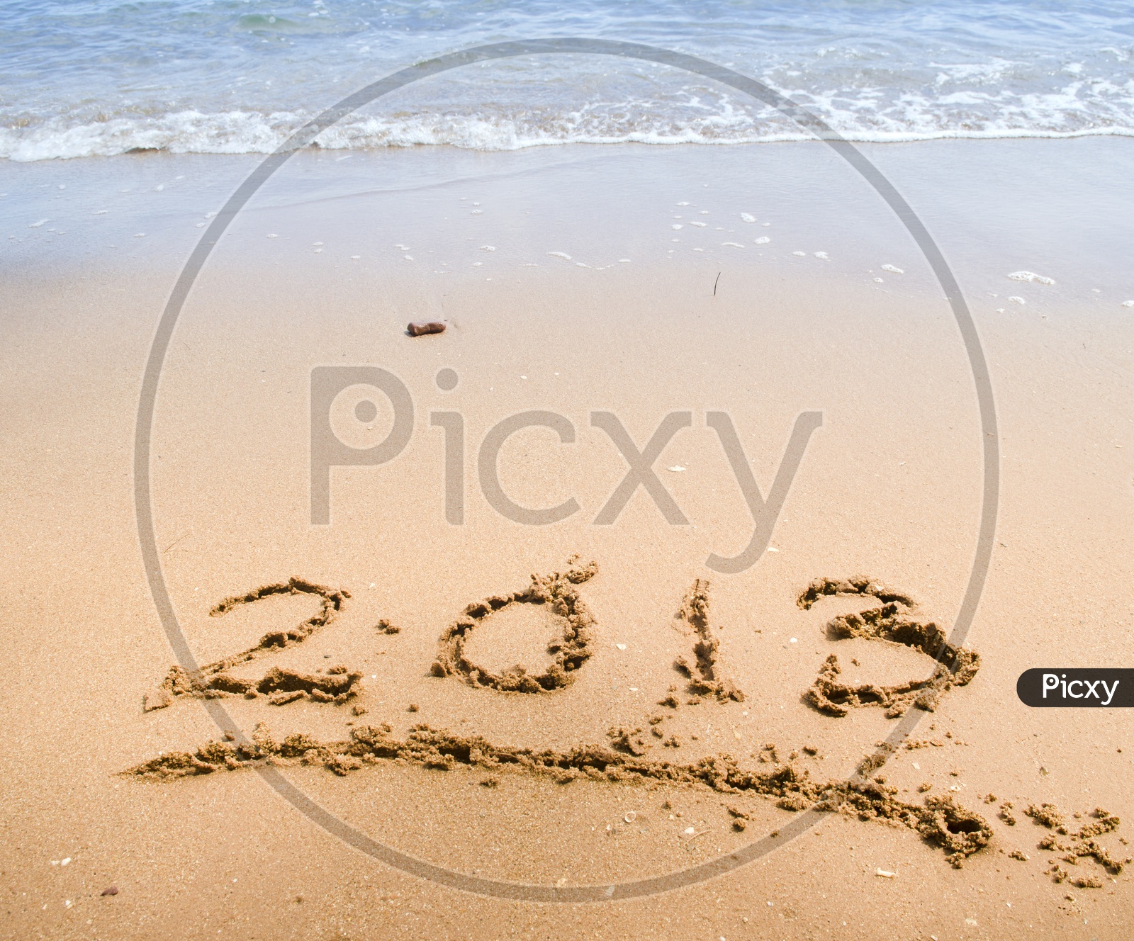 Image of Sand writing with Numbers, Happy New Year 2013 Concept ...