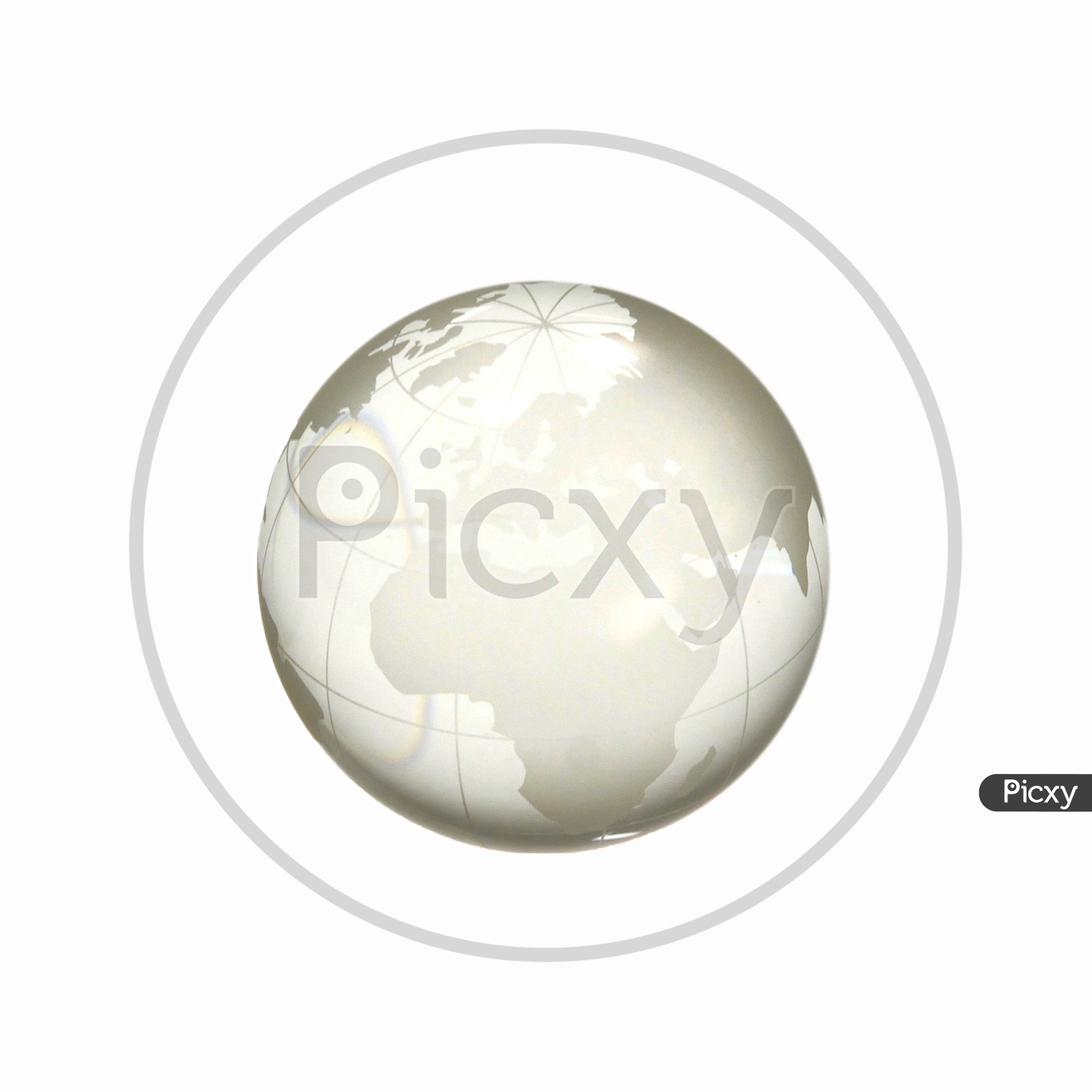 Image of Shiny Silver Earth Globe-QS971581-Picxy