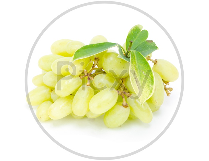 Image of Green Seedless grapes isolated on the white background ...