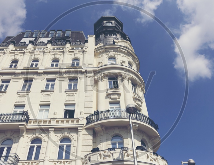 Image of High-rise residential buildings and sunlight that shine With ...
