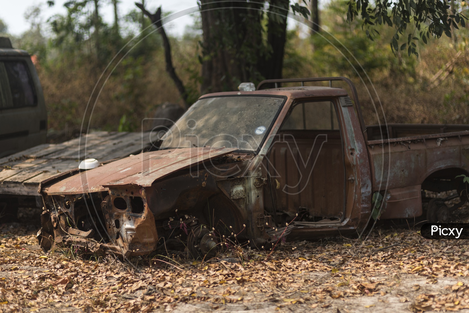 Image of A Car Wreck with iron rust in Thailand-VR460081-Picxy
