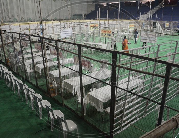 Image of Election Votes Counting Or EVM Counting Hall-KT188653-Picxy