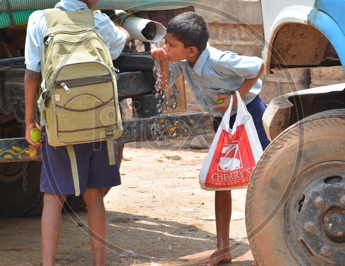 Image of Water Problem or Drinking water Crisis In Hyderabad With Young ...