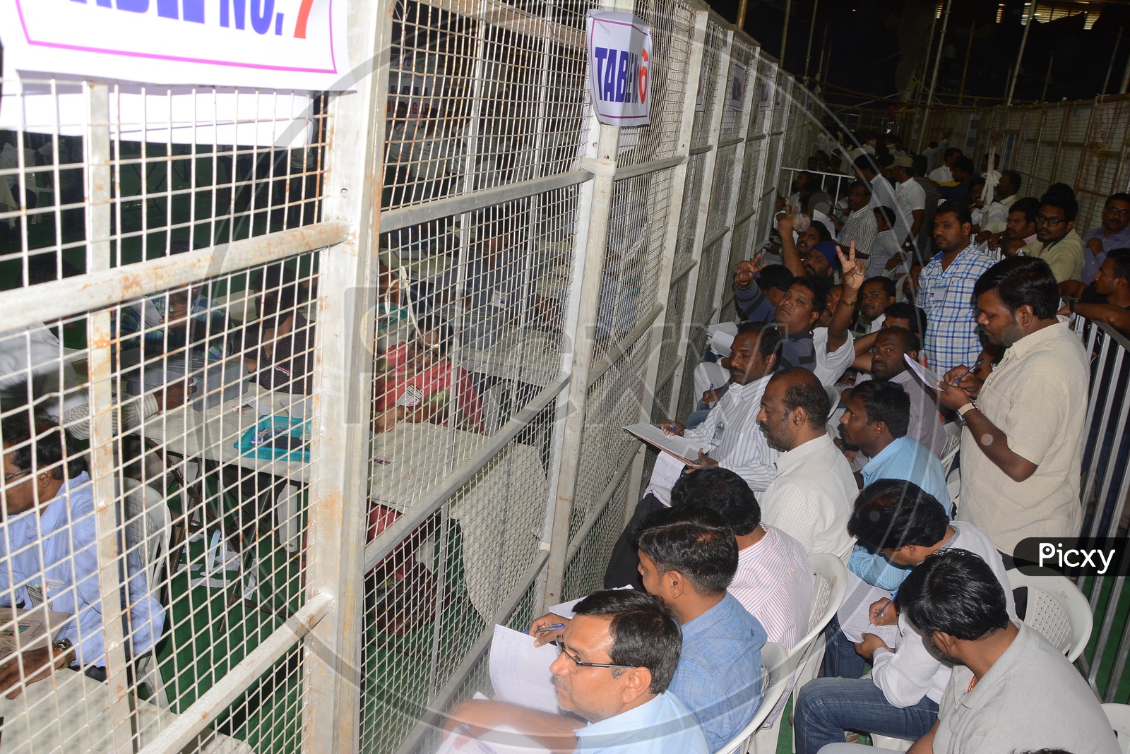 Image of Votes Counting or EVM Counting Hall With Election Officers In ...