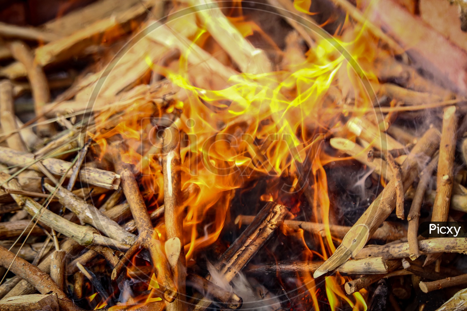 Image of Fire Patterns in a Homam or Homa , A Traditional Hindu Ritual ...
