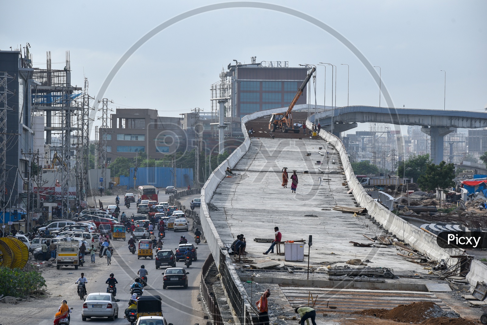 Image of construction of New Flyover At Raidurgam in Hyderabad City ...