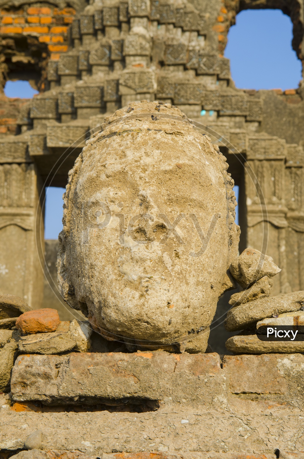 Image of Ruins Of Ancient Buddha Temple With Buddha Statue At Muang ...