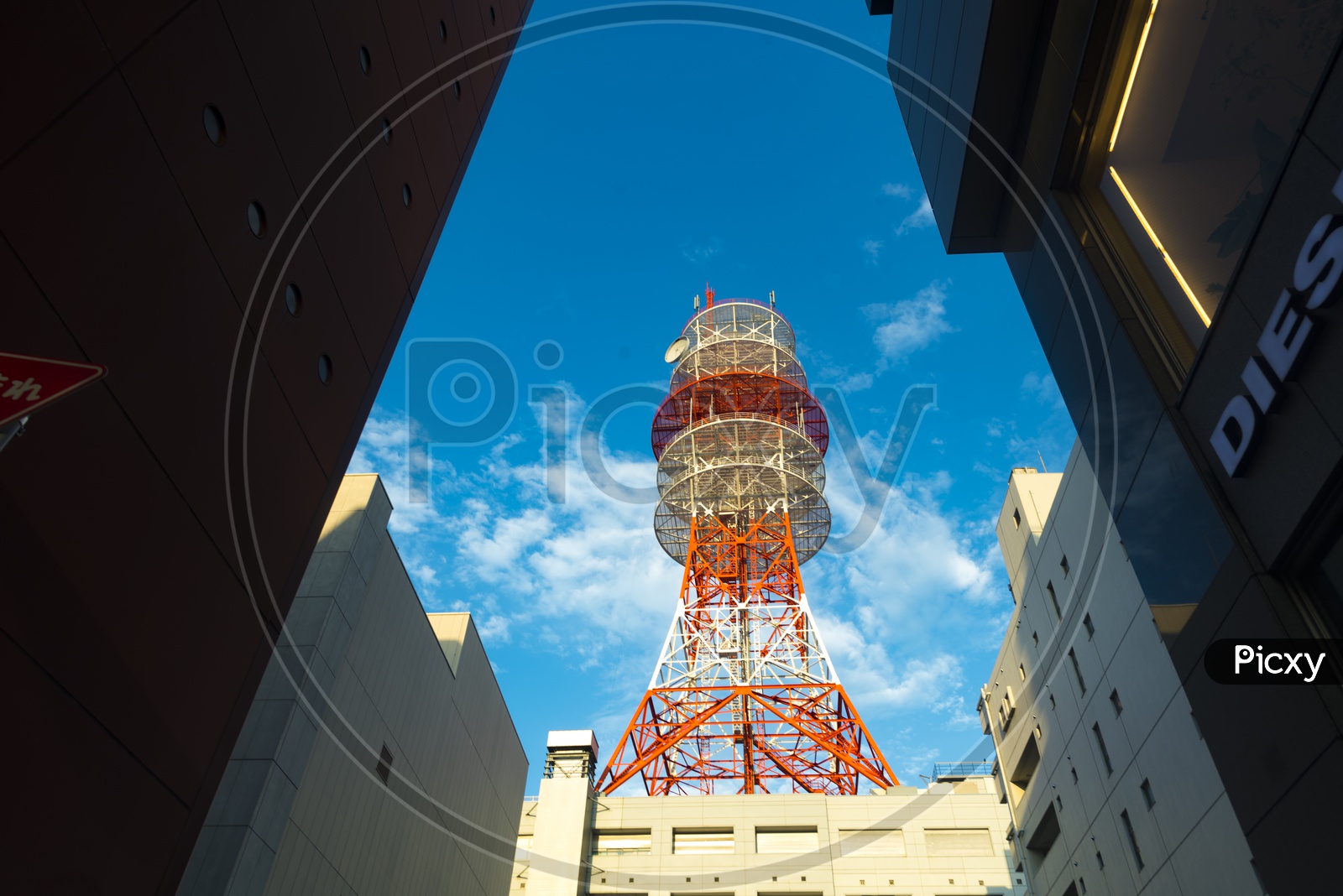 Image of Satellite Signal Receiver Tower or Network Tower Canopy With ...