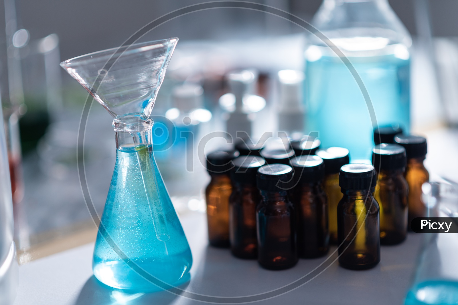 Image of Chemical Solutions in Test Tube, Laboratory Equipment-AS254542 ...