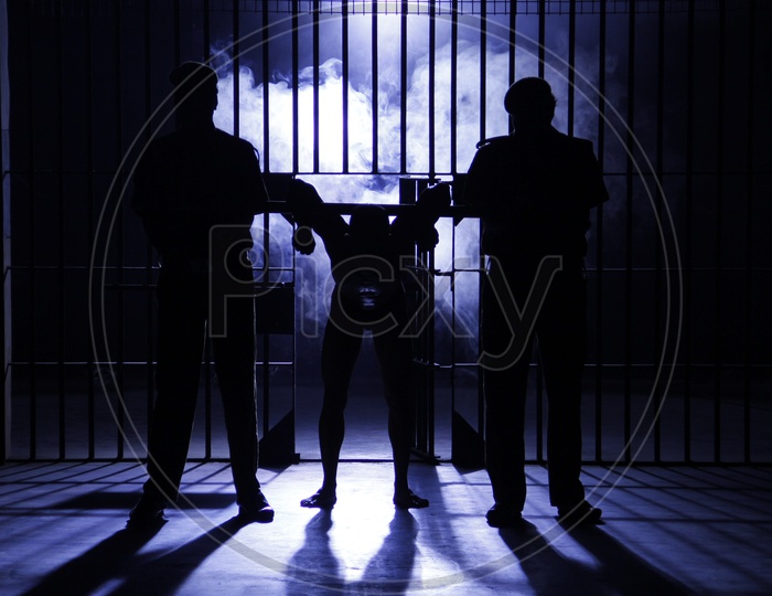 Image of Police Constable taking Indian Male Prisoner into Lockup after ...