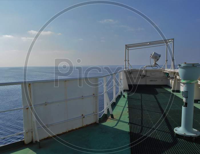 Image of View From The Bridge Wings Of A Ship-SY048634-Picxy
