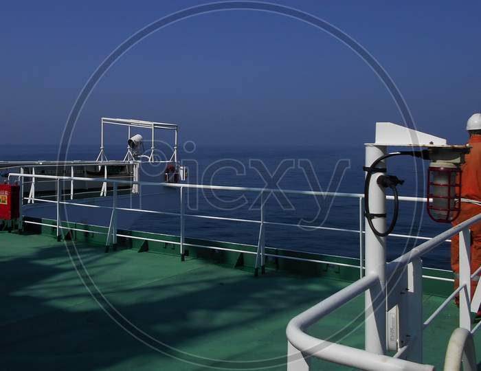 Image of View From The Bridge Wings Of A Ship-OB781859-Picxy