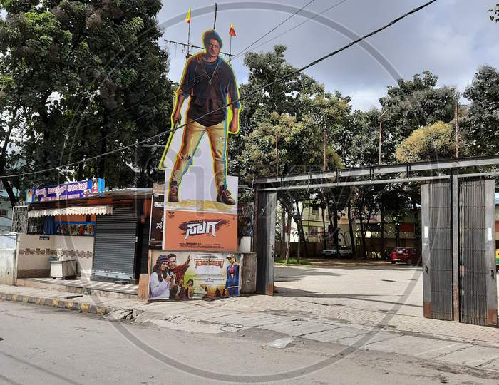 Image of Closeup Of Kannada Movie Hero Duniya Vijay Cutout In Front Of ...