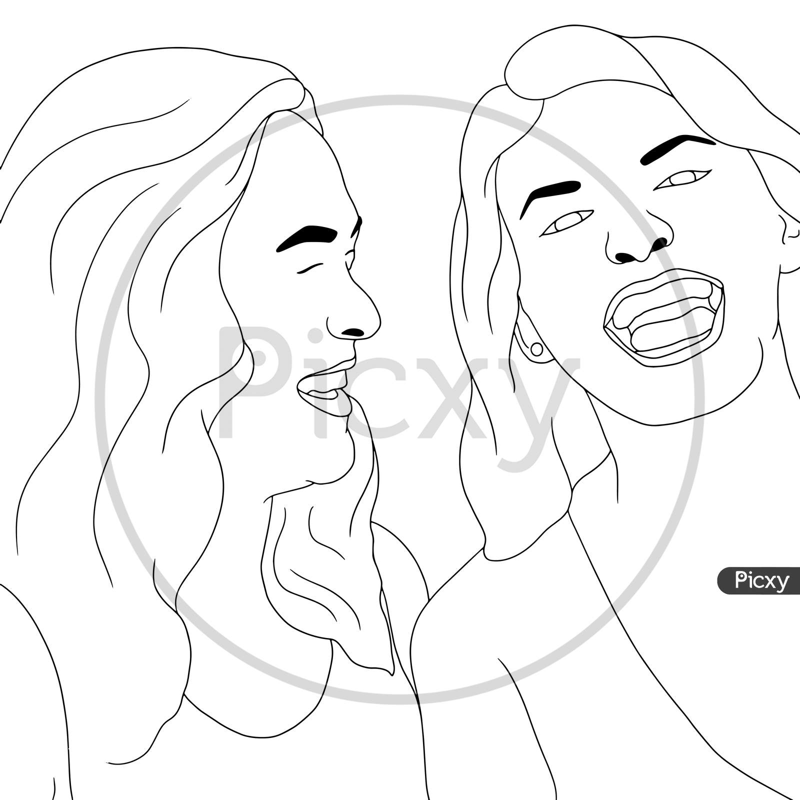 People Laughing Drawing