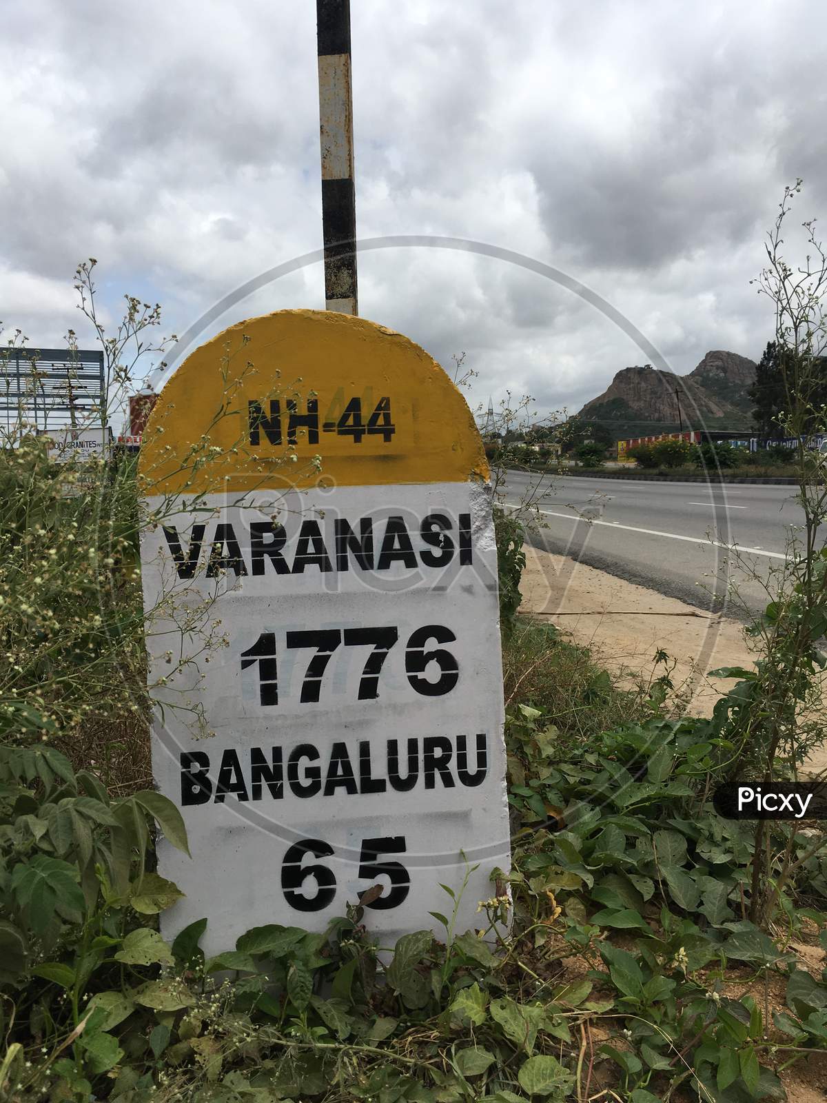 Image of Highway Milestone on Indian Highway-WC067538-Picxy