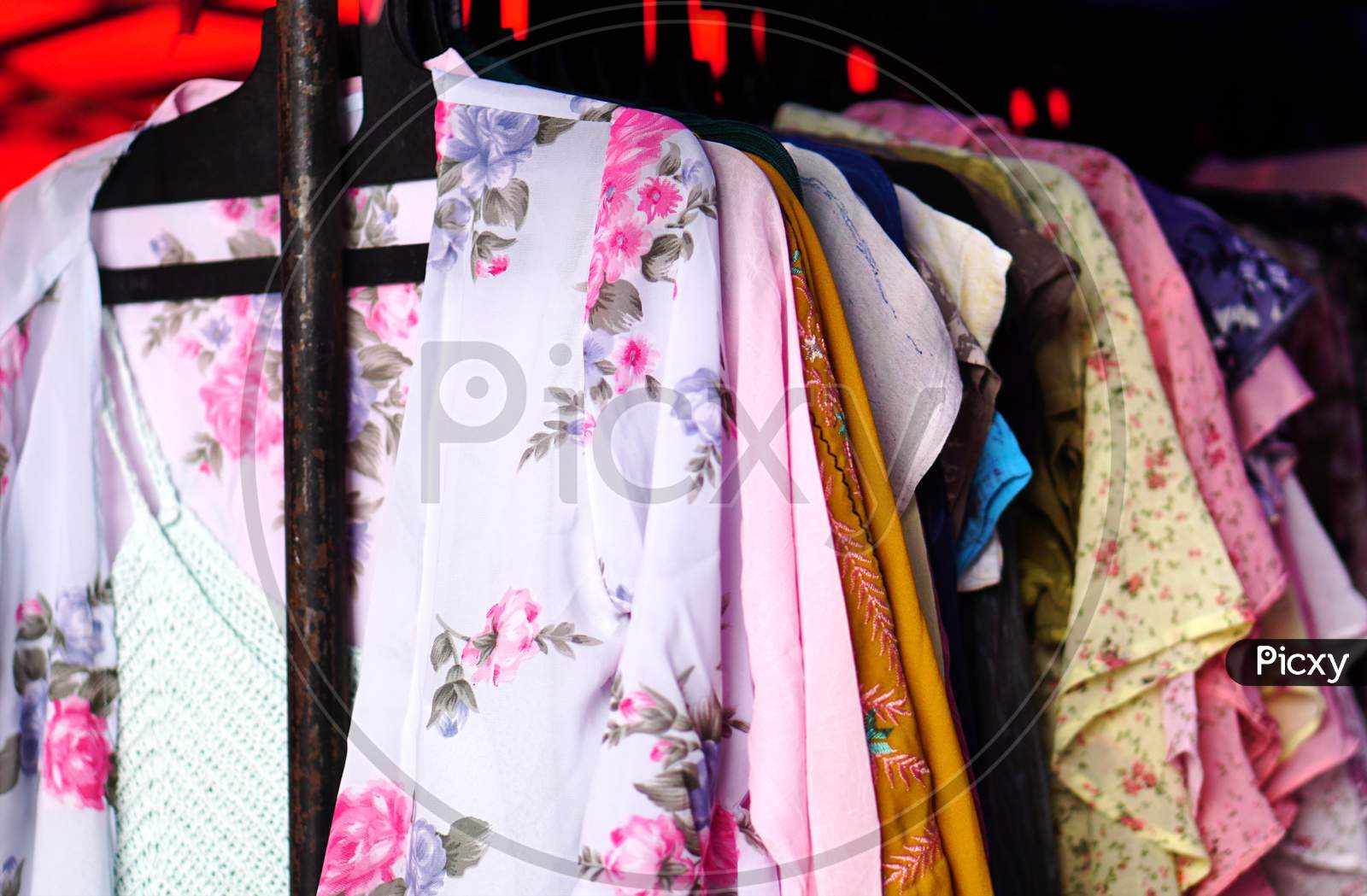 Image of Indian Woman Fashion And Tradition Wear Salwar Kameez Hung In ...