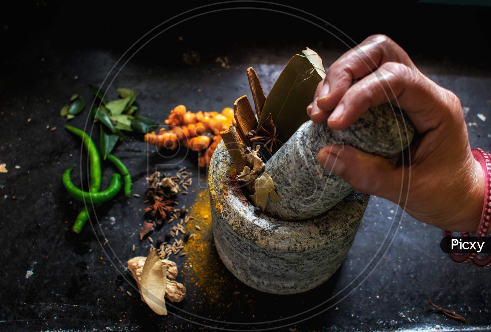 Image of Picture of a masala pot where tasty and healthy spices are ...