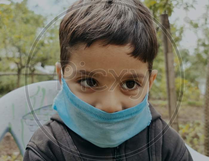 Image of Medical Mask Is Given To Kids During The Second Wave Of ...