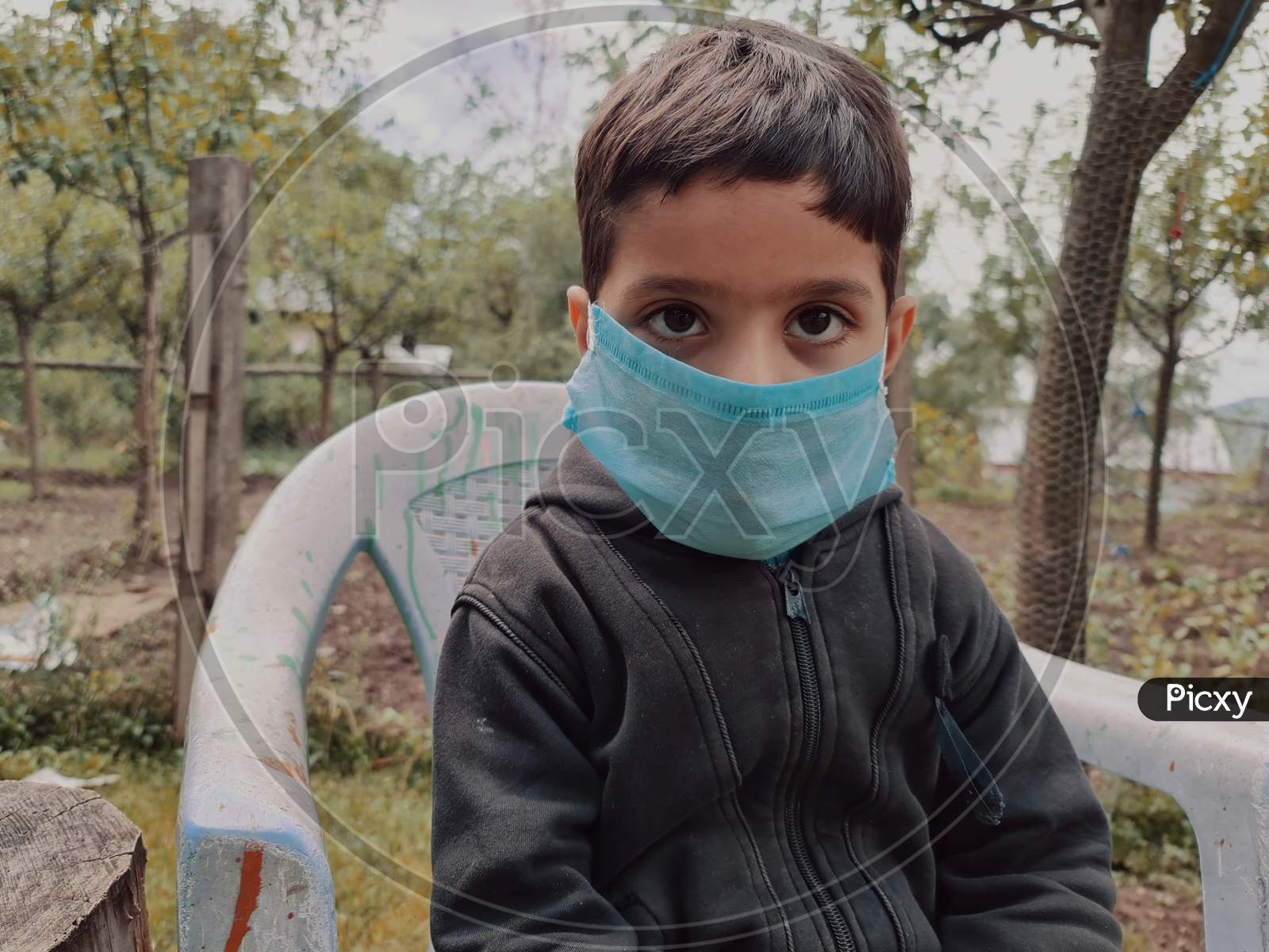 Image of Medical Mask Is Given To Kids During The Second Wave Of ...