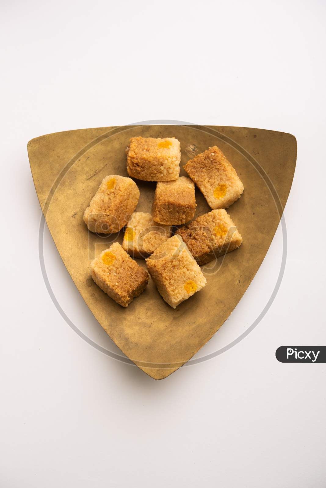 Image of Indian Milk Cake Kalakand Or Alwar Ka Mawa Sweet Served In A ...