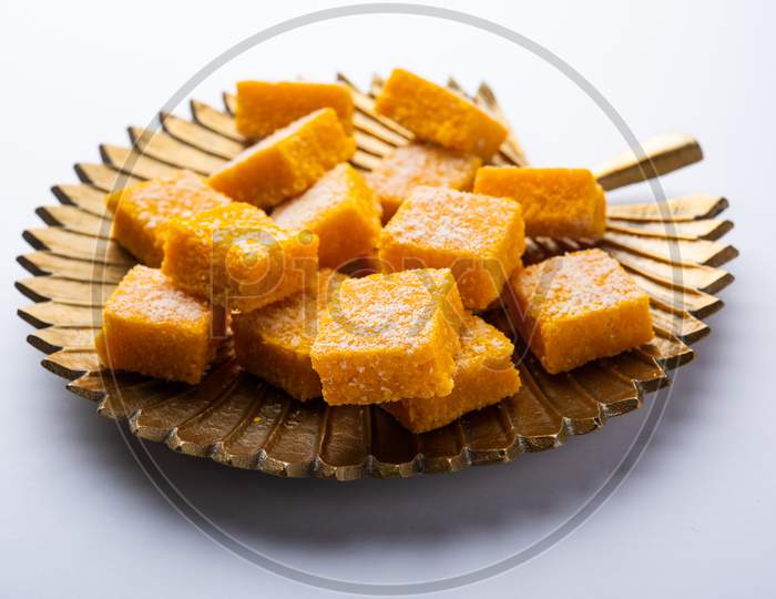 Image of Coconut Barfi Or Nariyal Burfi Or Barfee Is A Popular Festival ...