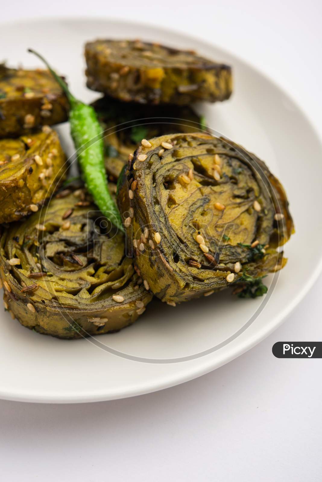 Image of Patra Or Paatra Or Patrode Or Alu Vadi Is A Popular ...