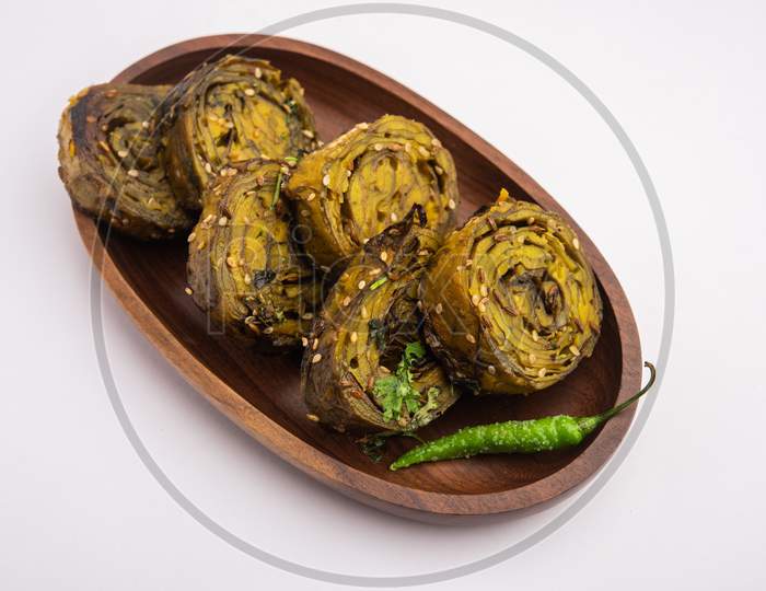 Image of Patra Or Paatra Or Patrode Or Alu Vadi Is A Popular ...