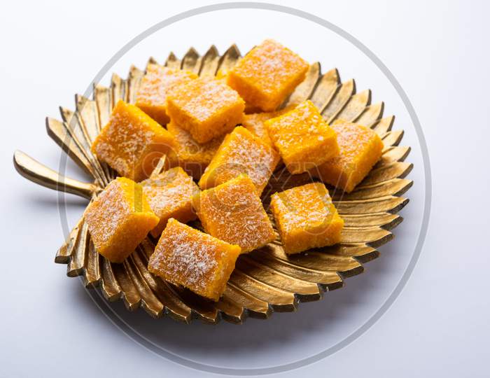 Image of Coconut Barfi Or Nariyal Burfi Or Barfee Is A Popular Festival ...
