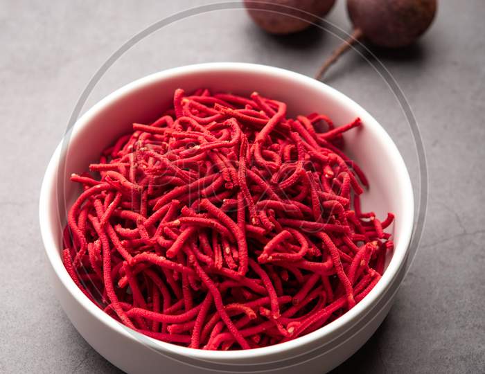 Image of Beetroot Sev Or Fried Noodles Is A Colourful And Healthy ...