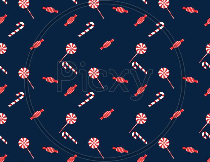 Image of Christmas Theme Repeat Pattern Created With Elements Like ...