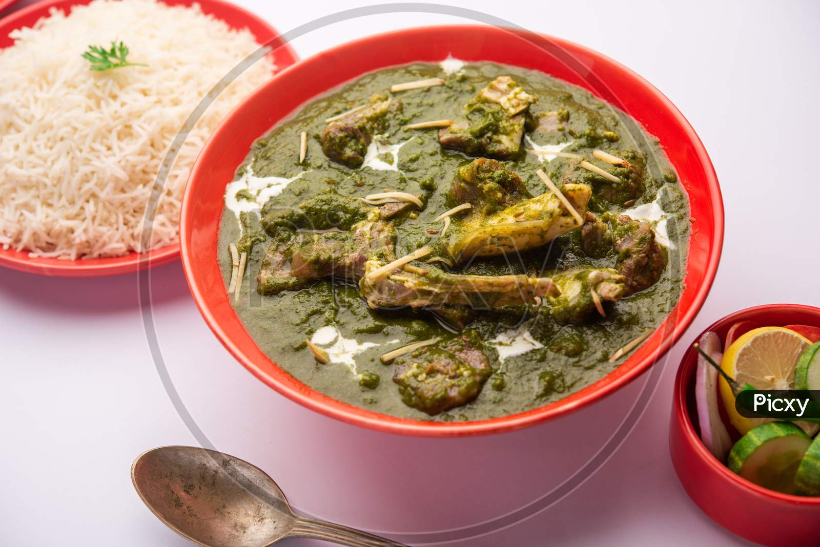 Image of Palak Gosht Or Mutton Curry, Indian Style Spinach And Lamb ...