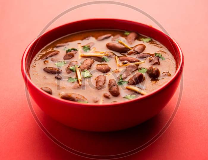 Image of Rajma Curry Or Rajmah Masala Served With Rice And Laccha ...