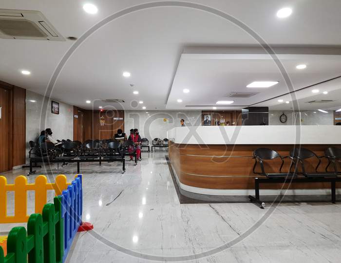 Image of Closeup Of Reception Counter Of Kanva Diagnostic Services Or ...