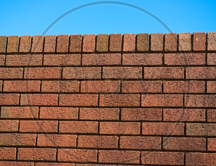 Image of 4 - Converging Lines Red Brick Wall Abstract Background ...