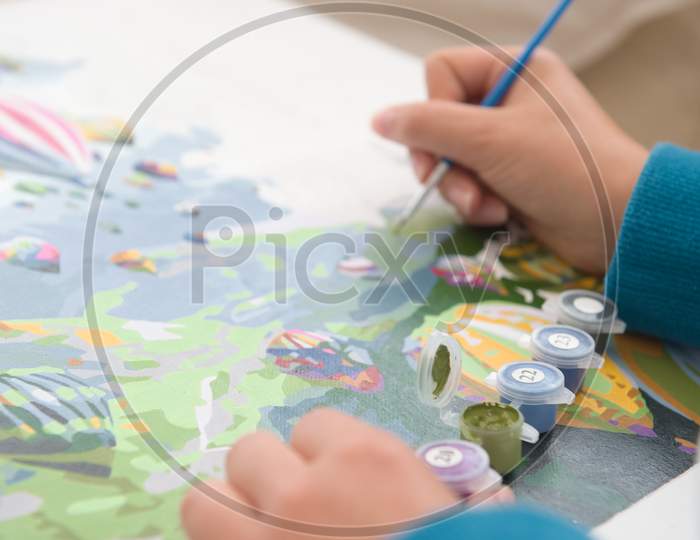 Image of 10 - Pots Of Paint For Painting By Numbers Art Work, Hot Air ...