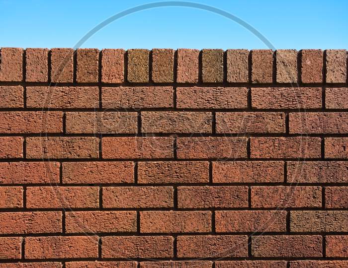 Image of 4 - Converging Lines Red Brick Wall Abstract Background ...