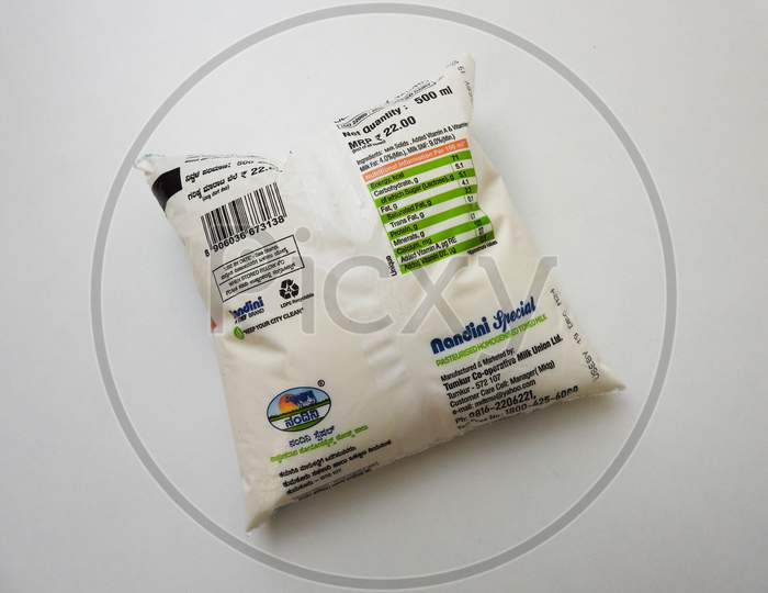 Image of Closeup Of Green Color Kmf'S Nandini Special Toned Milk Pack ...