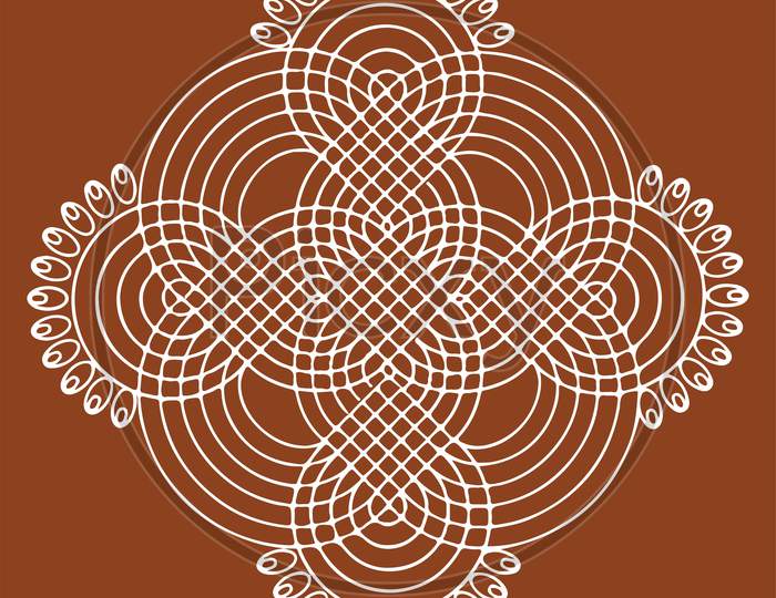 Image of Sketch Of Colorful Mandala Or Rangoli Outline Editable ...