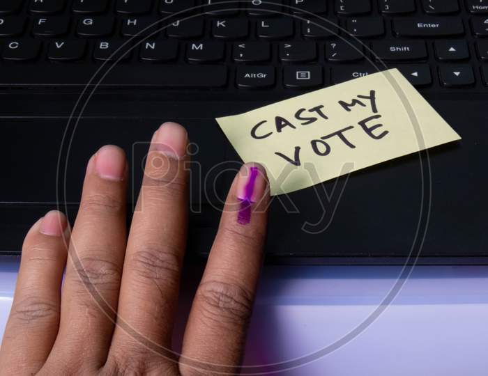 Image of Casting Of Vote Ink On Finger In India.-TE788691-Picxy