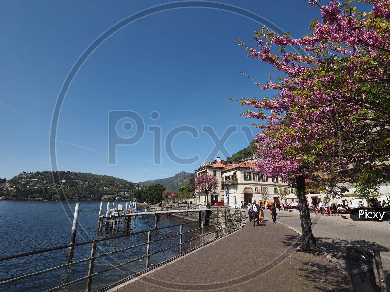 Image of Como, Italy - Circa April 2017: View Of Lago Di Como (Lake ...