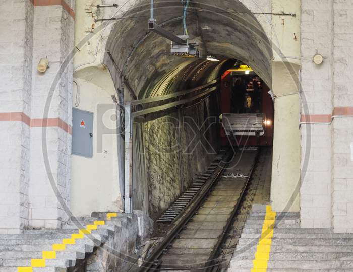 Image of Como, Italy - Circa April 2017: The Como Brunate Funicular ...