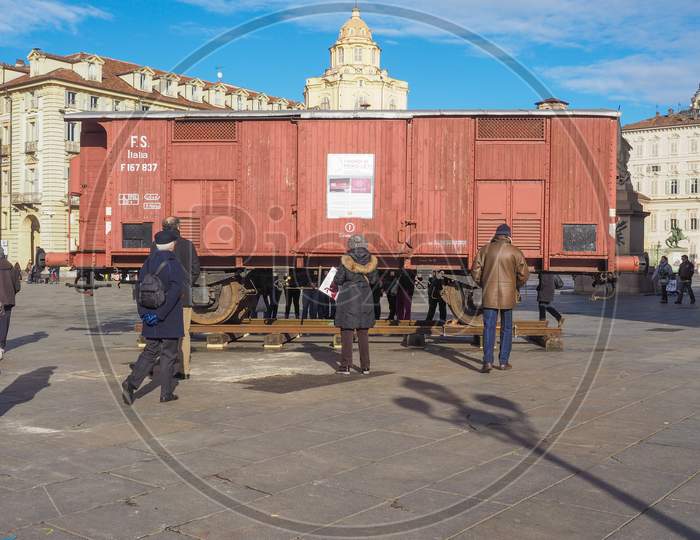 Image of Turin, Italy - January 23, 2015: People Visiting An Holocaust ...